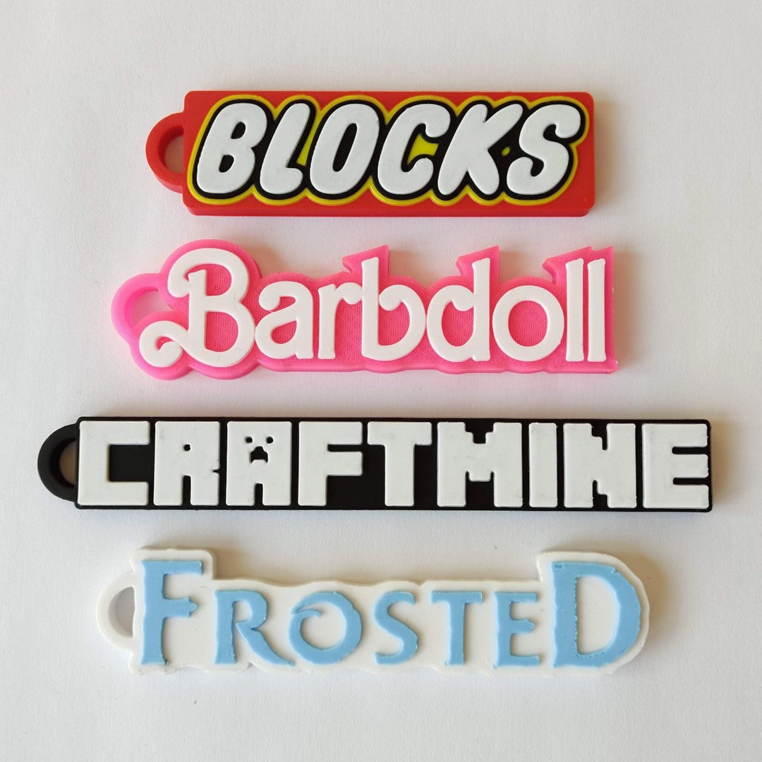 Custom Iconic Font Keychain – 3D Queen
